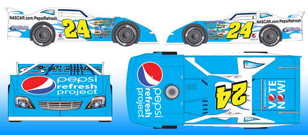 2010 Jeff Gordon #24 Pepsi Refresh / Prelude - Dirt Late Model 1/64 Diecast