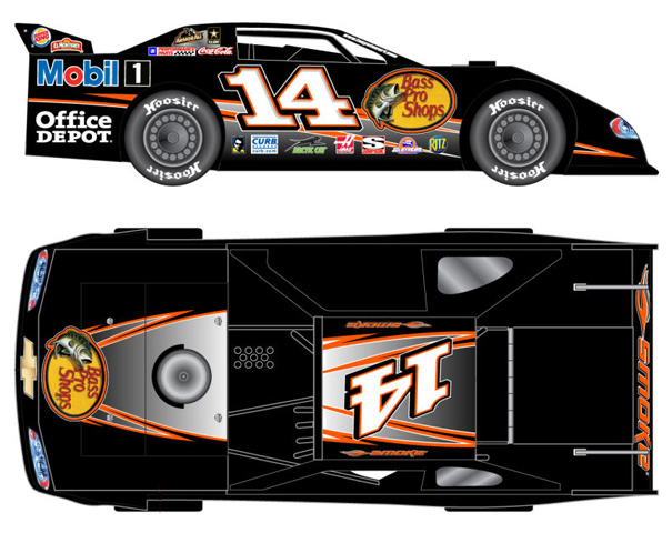 2011 Tony Stewart #14 Bass Pro / Prelude to the Dream - Dirt Late Model ...