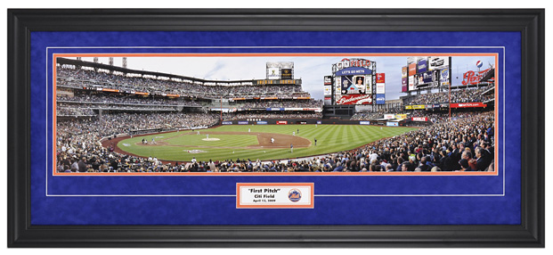 New York Mets / First Pitch at Citi Field (Suede) - Framed Panoramic